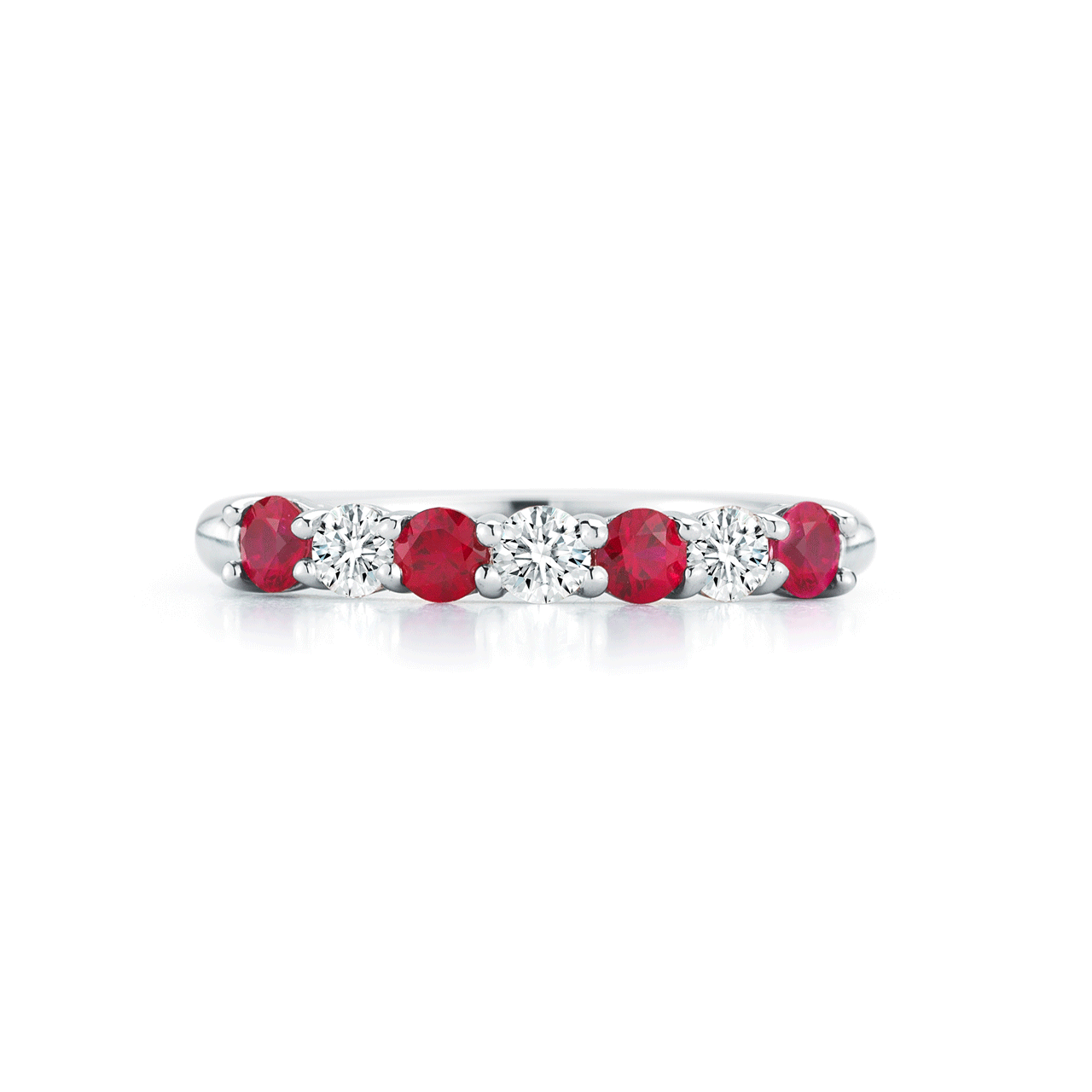 Platinum Alternating Diamond and Ruby .50 Total Weight Band – Hamilton ...