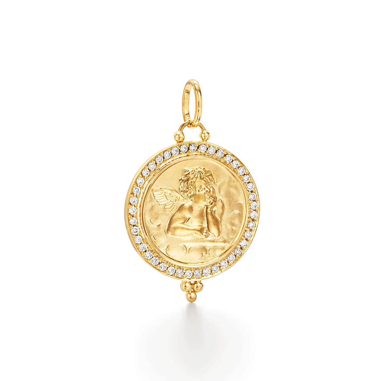 Temple St. Clair 18k Yellow Gold Angel Diamond Pave Large Pendant ...